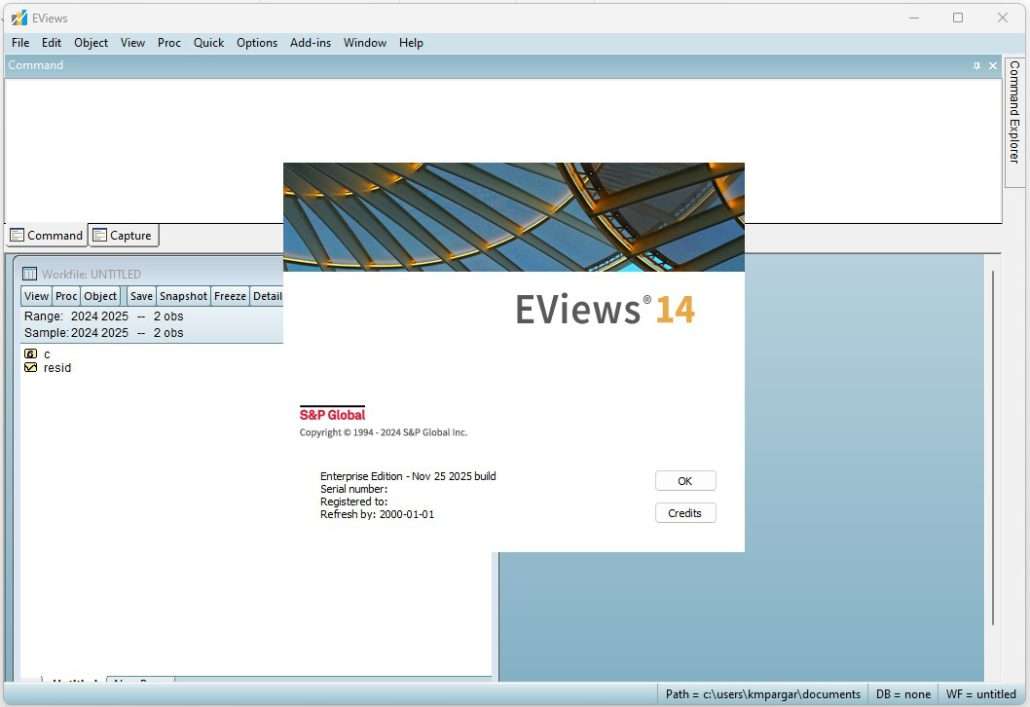 Download EViews Enterprise Edition 14.0 (April 2026 Update)